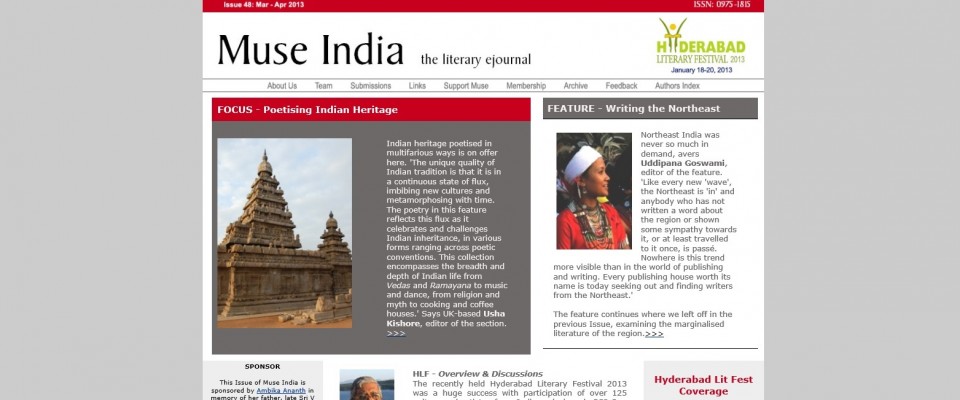 MUSE INDIA, the literary eJournal - Literary Magazines